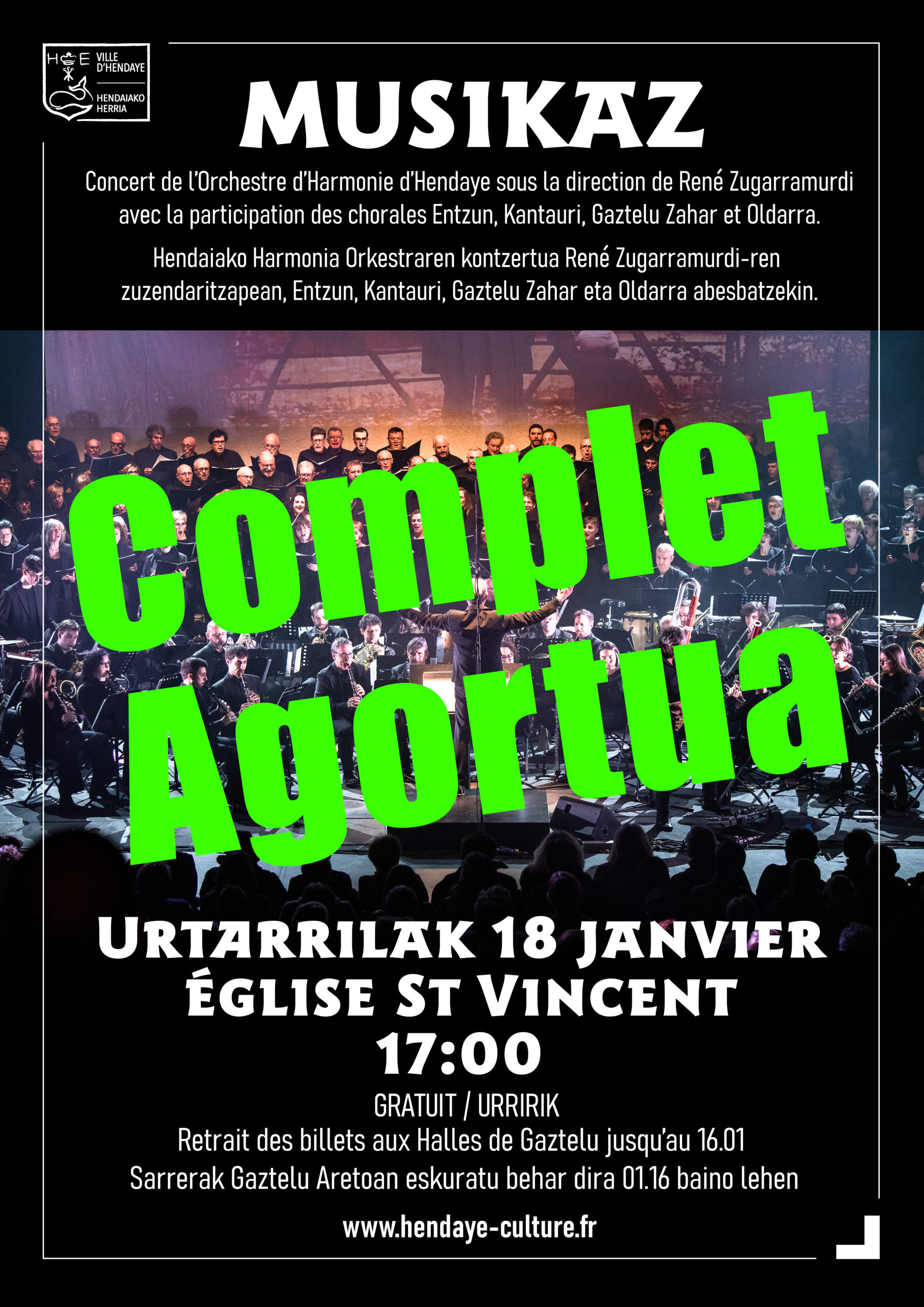 Fêtes de la Bixintxo – Concert « Musikaz » – COMPLET – Hendaye